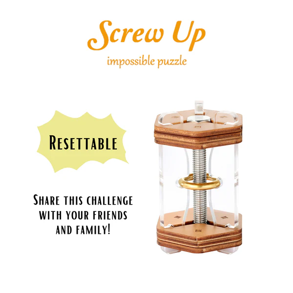 חידת היגיון טבעת מוברגת Screw Up | משחקי חשיבה למבוגרים ולנוער